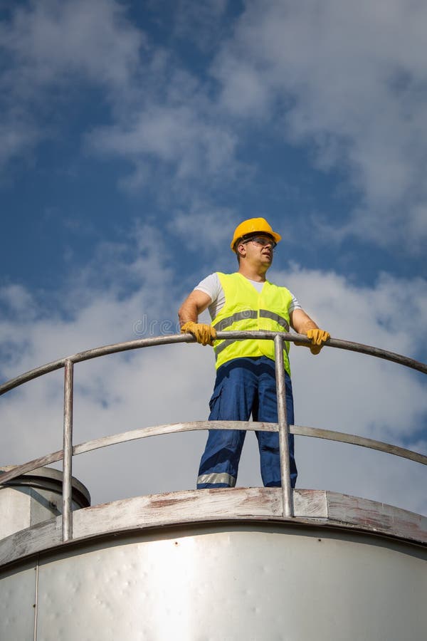 Oil and Gas Production Operator Stock Image - Image of blue, complex ...