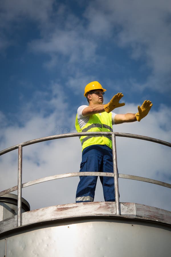 Oil and Gas Production Operator Stock Photo - Image of power, overalls ...