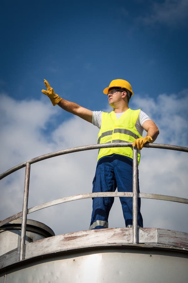Oil and Gas Production Operator Stock Image - Image of environment ...