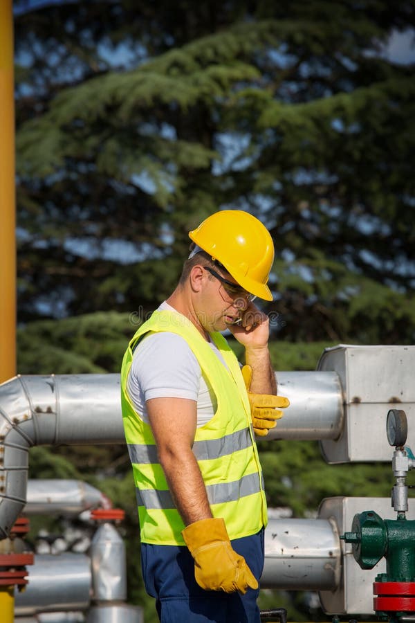 Oil and Gas Production Operator Stock Image - Image of fossil ...