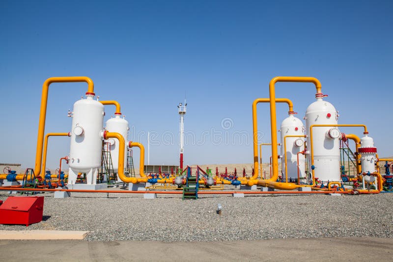 Oil and Gas Refinator Compressor Stock Photo - Image of platform ...