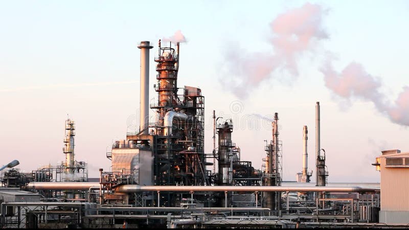 Oil refinery, time lapse stock footage. Video of gasoline - 65253660