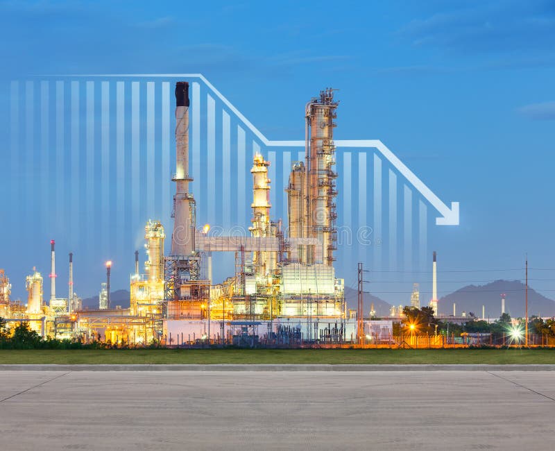 Oil Gas Refinery or Petrochemical Plant with Concept of Business Stock ...