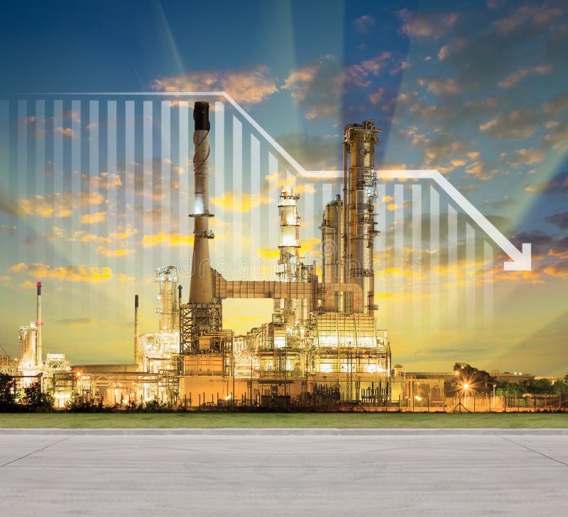 Oil Gas Refinery or Petrochemical Plant with Concept of Business Stock ...