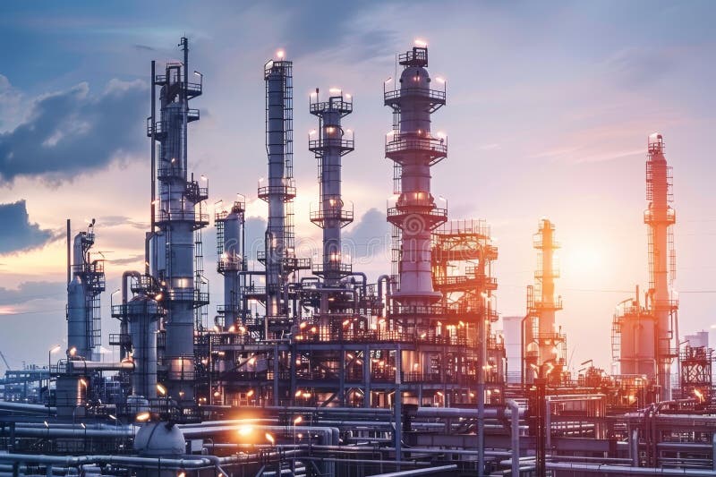 Oil and Gas Refinery Plant Representing Ecosystem and Environmental ...