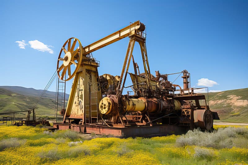Oil and Gas Rocking Machine in Action. Stock Image - Image of rising ...