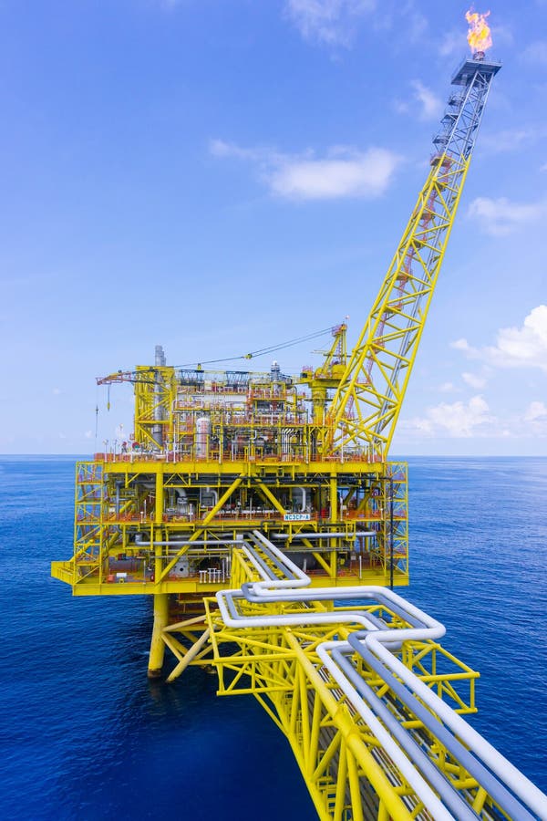 Oil and Gas Tender Platform during Drilling. Editorial Stock Image ...