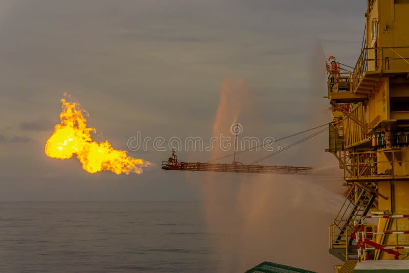 Oil and Gas Tender Platform during Drilling. Editorial Stock Photo ...