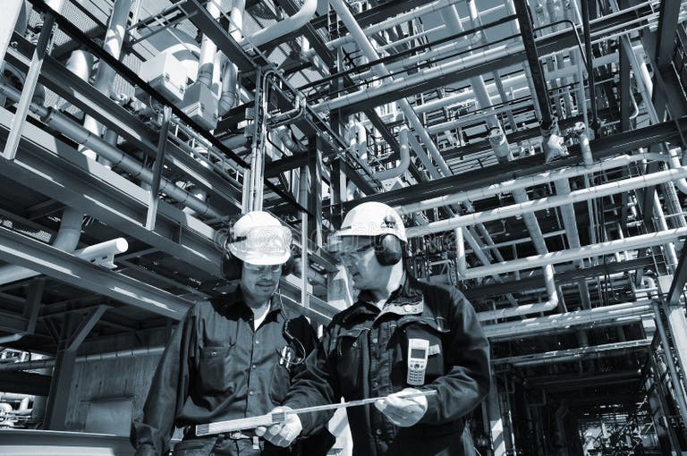 Oil and Gas Workers Inside Industry Stock Photo - Image of distillery ...
