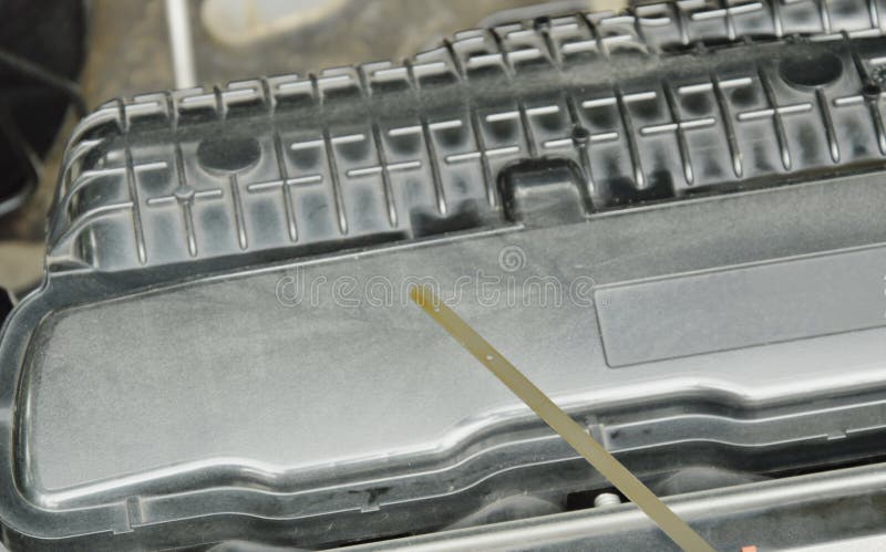 Oil Gauge Stick for Checking Lubricant Level in Car Engine Stock Image ...