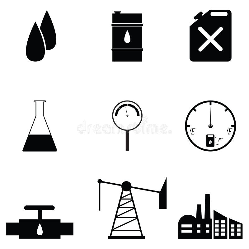 The oil icon set stock illustration. Illustration of chemical - 102682257