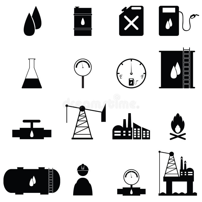 The oil icon set stock vector. Illustration of line - 102682436