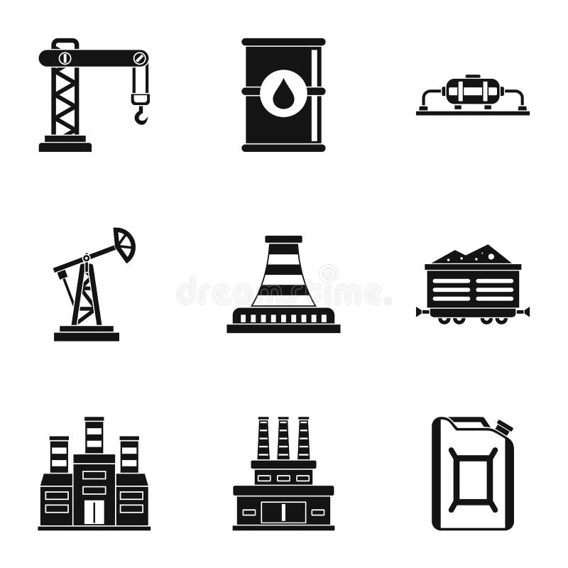 Oil Icons Set, Simple Style Stock Vector - Illustration of collection ...
