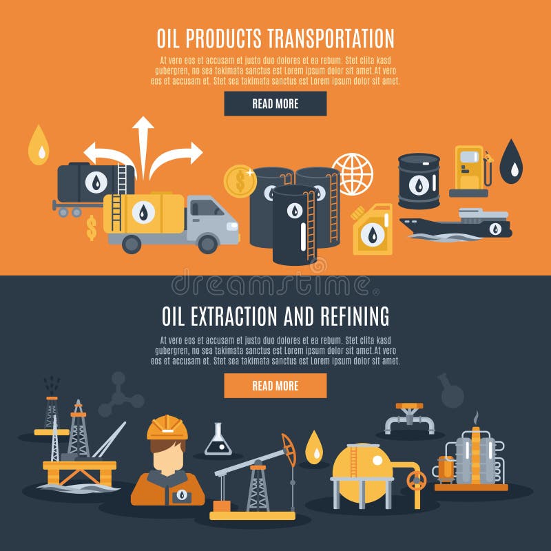 Oil Industry Banner stock vector. Illustration of business - 53149178