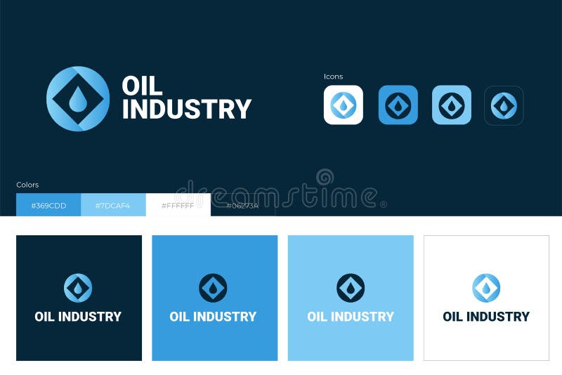 Oil Industry Logo. Tower Oil Exploration Vector Flat Illustration ...