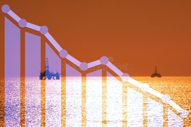 Oil Industry Decline Concept with Chart Stock Photo - Image of economic ...