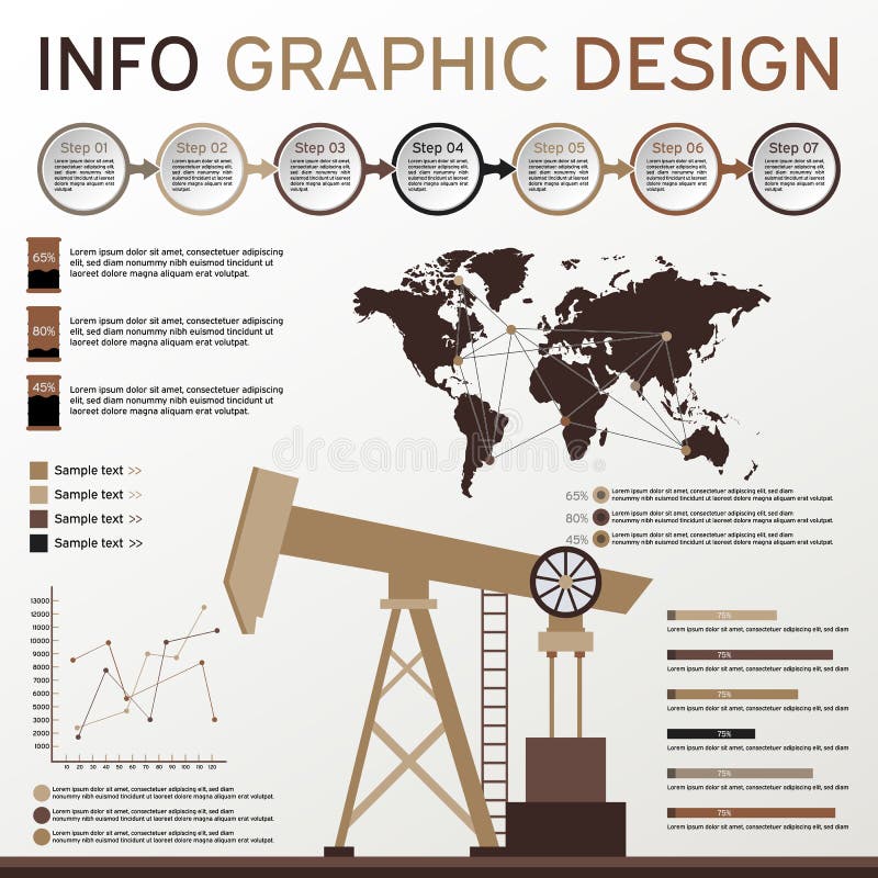 Oil Industry Elements. Info Graphics Set. Vector Elements Stock Vector ...