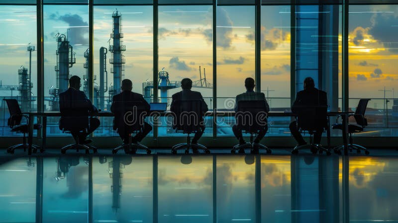 Oil Industry Executives in a Boardroom Stock Illustration ...
