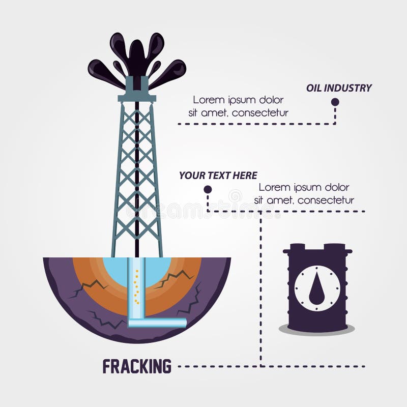 Oil Industry with Fracking Process Stock Vector - Illustration of ...
