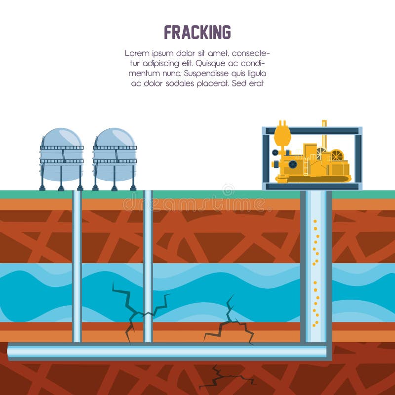 Oil Industry with Fracking Process Stock Vector - Illustration of ...
