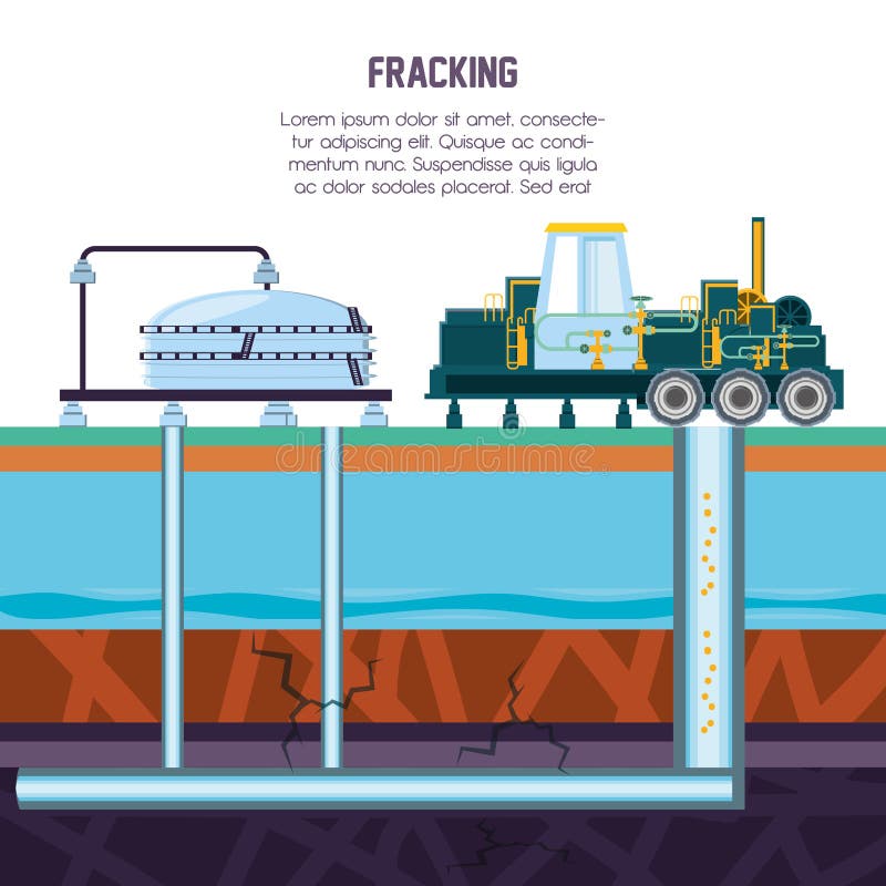 Oil Industry with Fracking Process Stock Vector - Illustration of ...