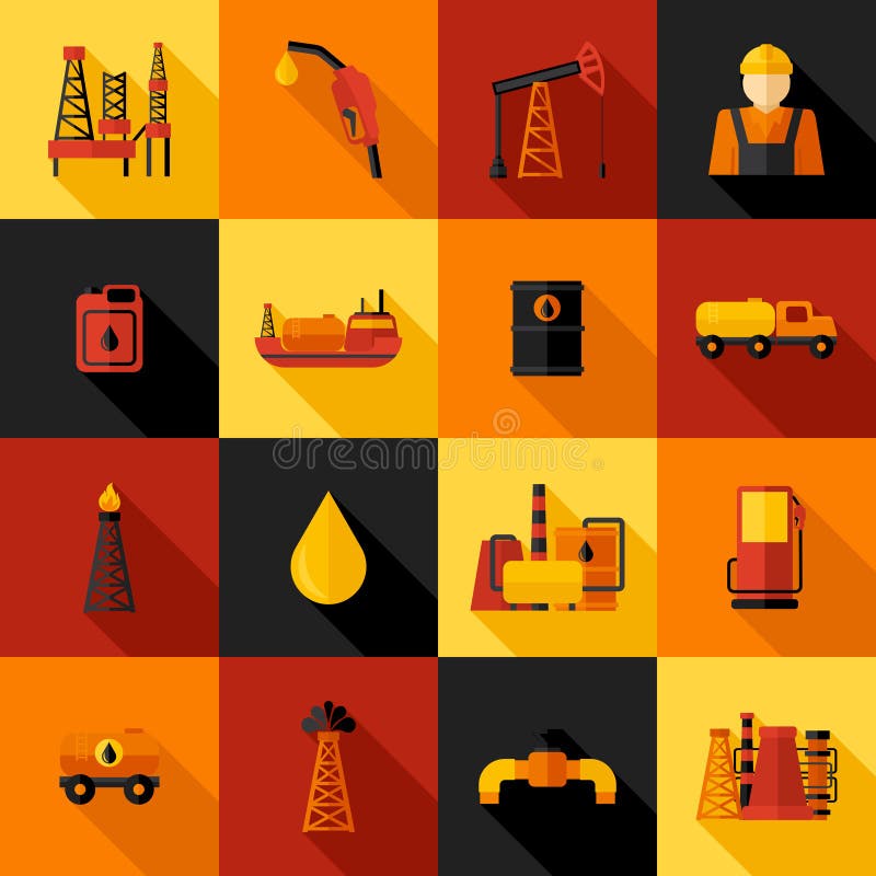Oil Industry Icons stock vector. Illustration of icons - 42923784