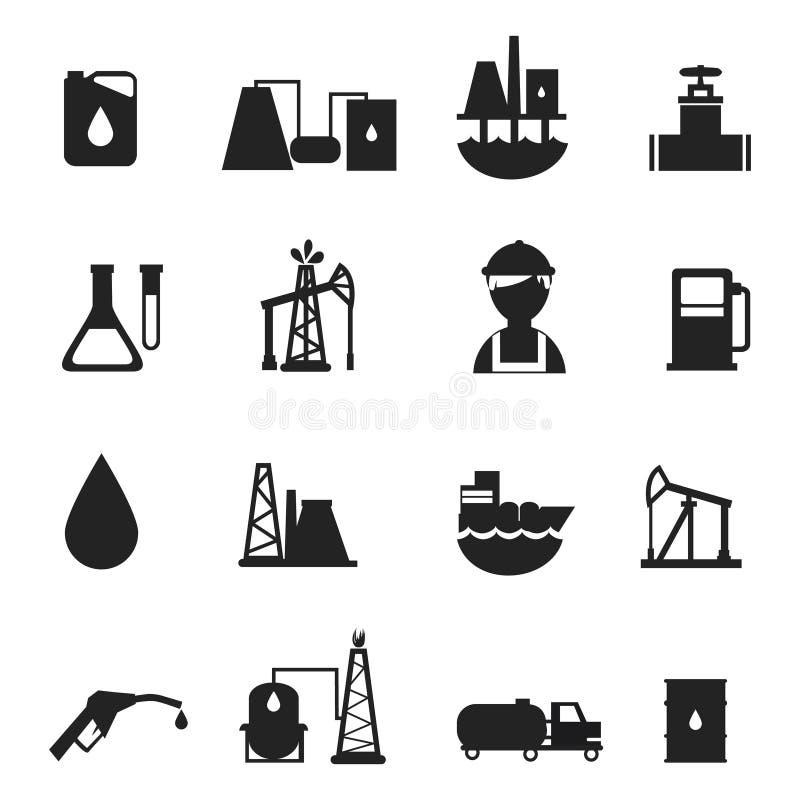 Oil Industry Icons Set stock vector. Illustration of environment - 72313027