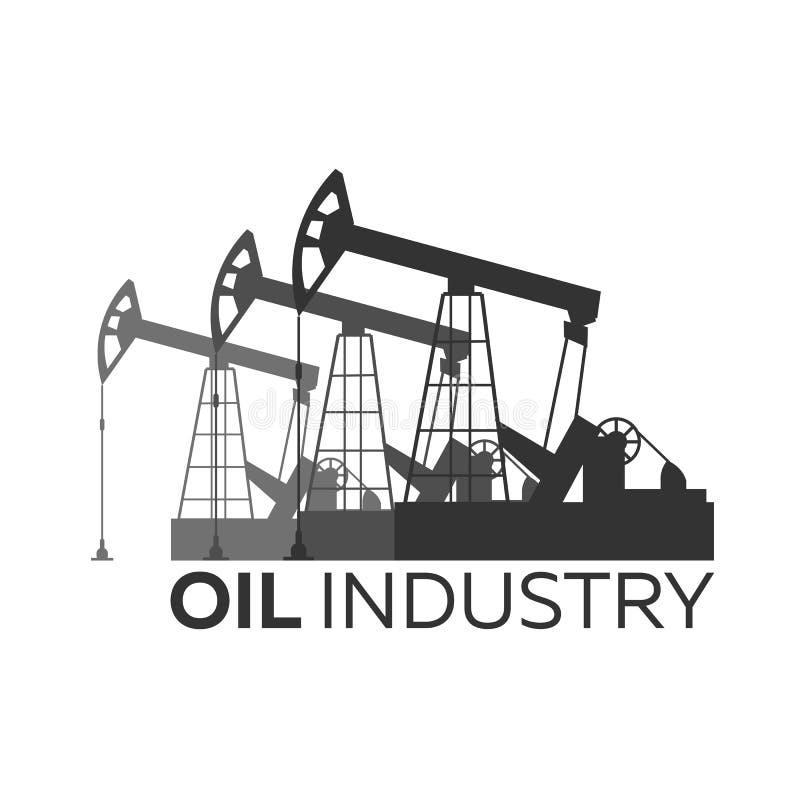 Oil Industry Logo. Tower Oil Exploration Vector Flat Illustration ...