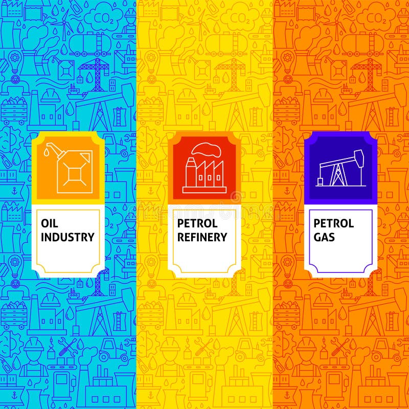 Oil Industry Package Labels Stock Vector - Illustration of power ...