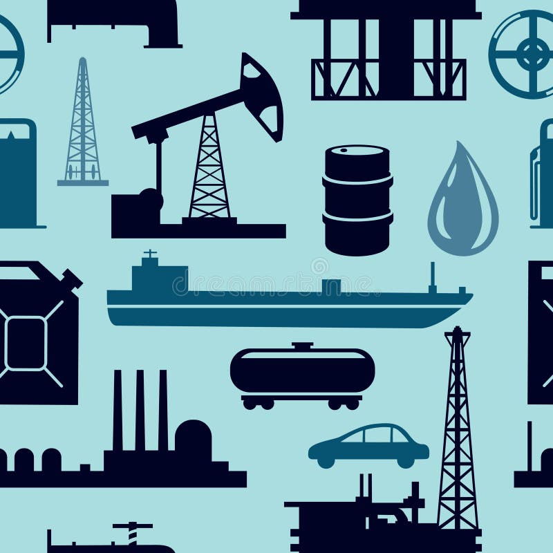 Oil industry pattern stock vector. Illustration of factory - 65766427