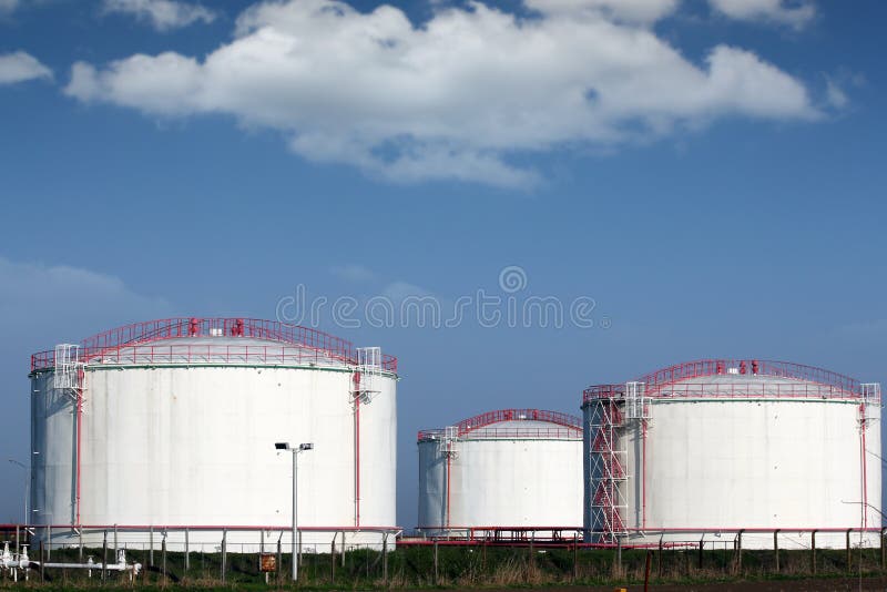 Oil Industry Refinery Tanks Stock Photo - Image of power, refinery ...