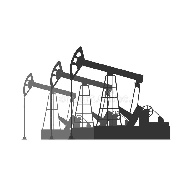 Oil Industry. Tower Oil Exploration Vector Flat Illustration. Stock ...