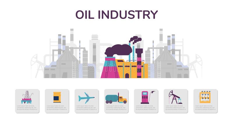 Oil Industry Web Banner Template or Website Header Flat Vector Isolated ...