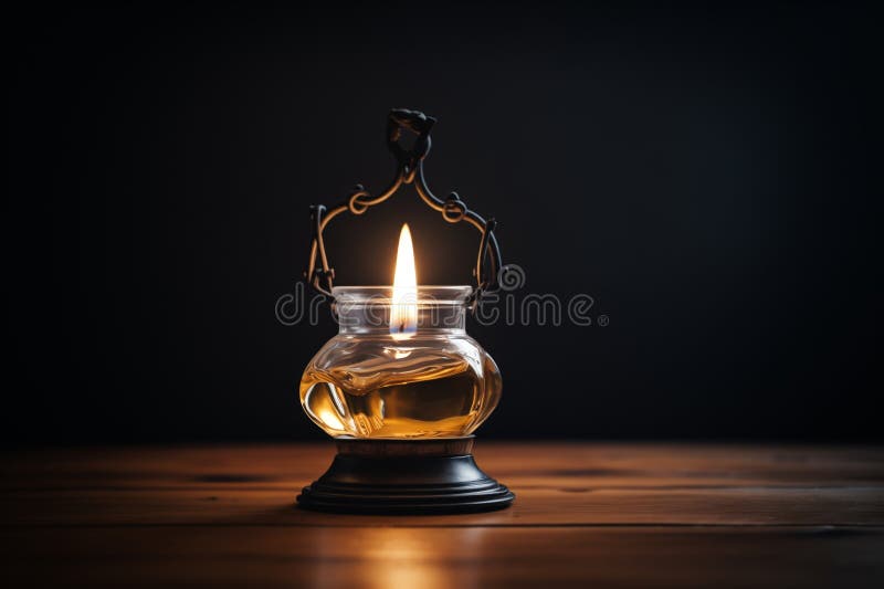 An Oil Lamp Flickering in the Dark Stock Photo - Image of light ...