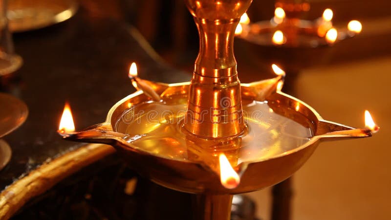Oil Lamps in the Temple stock video. Video of light, effect - 75649849