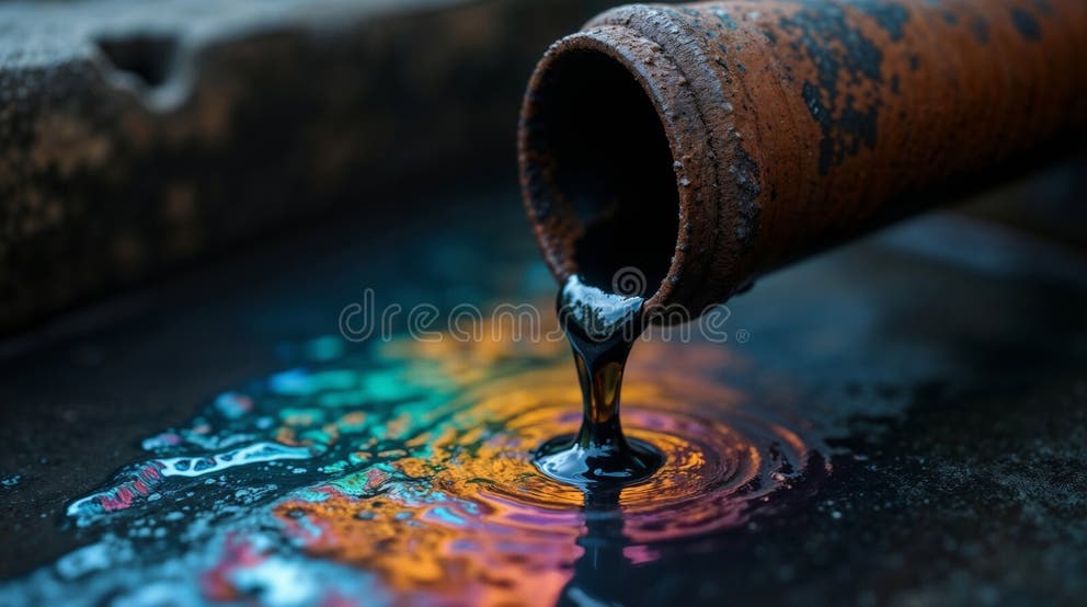 Oil Leaking from Rusty Pipe Stock Illustration - Illustration of leak ...