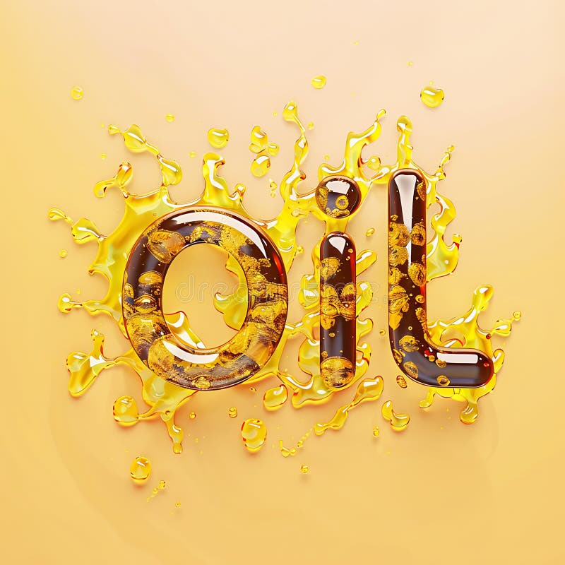 Oil Liquid Text with Oil Drops Text Effect Stock Illustration ...