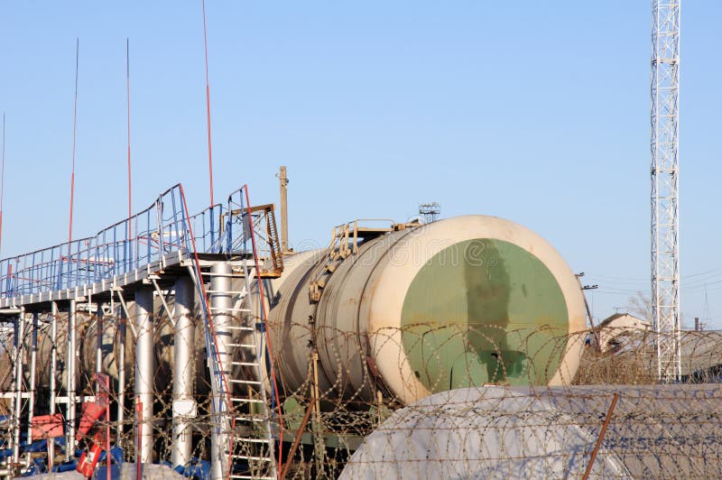 Railway oil terminal stock image. Image of heavy, metal - 61130823