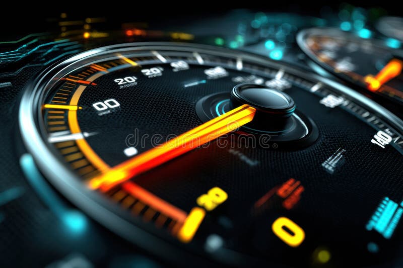 Oil Meter Rising on a Dashboard Interface Indicating Vehicles Fluid ...