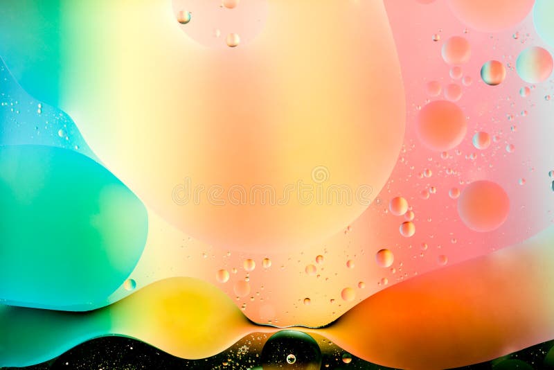 Oil Mixed with Water on Colorful Background Stock Image - Image of aqua ...