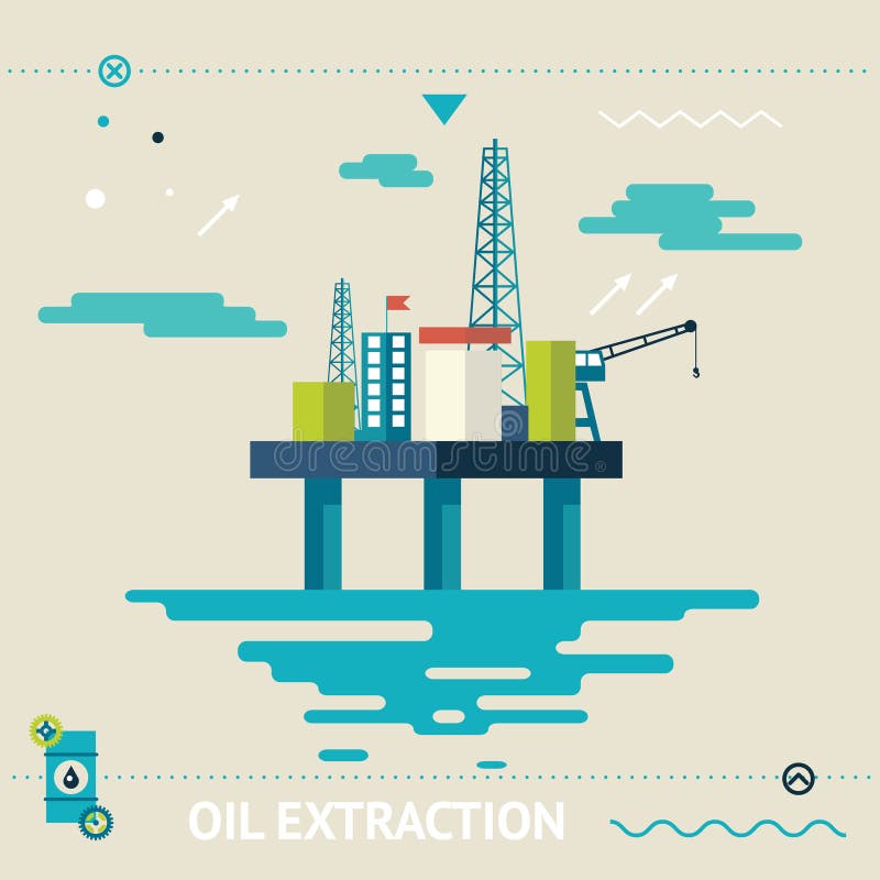 Oil Offshore Platform Colloquially Rig Symbol Stock Vector ...