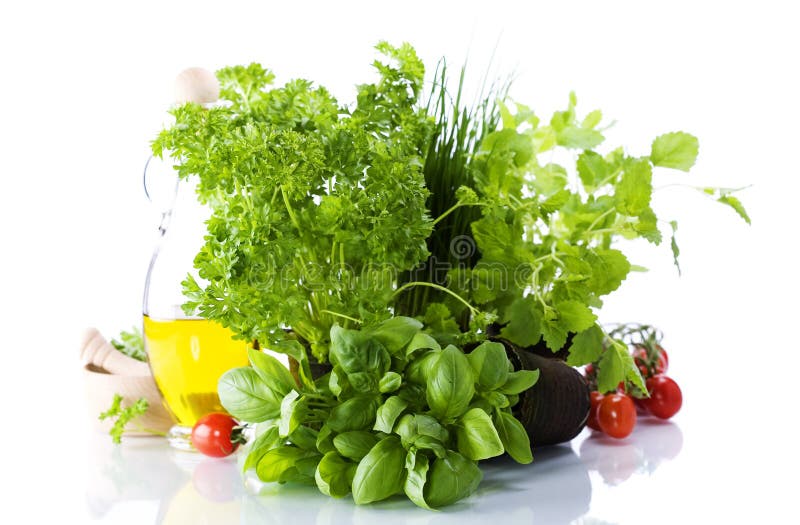 Oil Olive and condiments. stock photo. Image of diet, health - 5019714