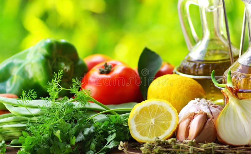 Oil Olive and condiments. stock photo. Image of diet, health - 5019714