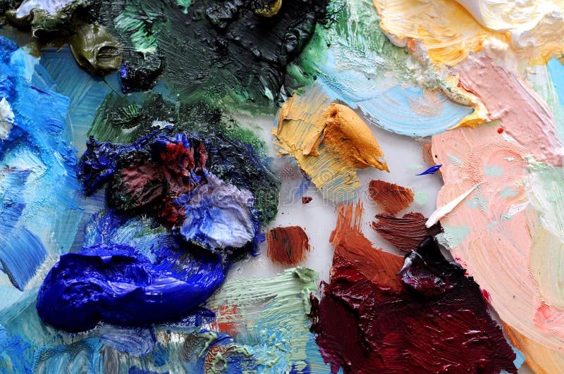 Oil paint stock image. Image of artist, education, blue - 4520433
