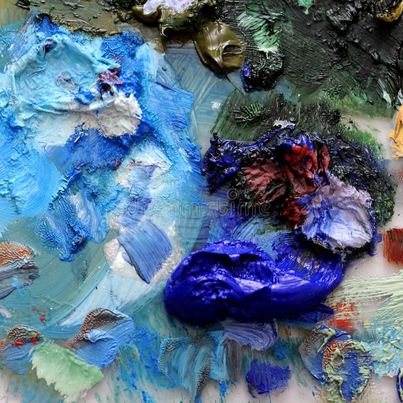 Oil paint stock photo. Image of smears, education, blue - 4520960
