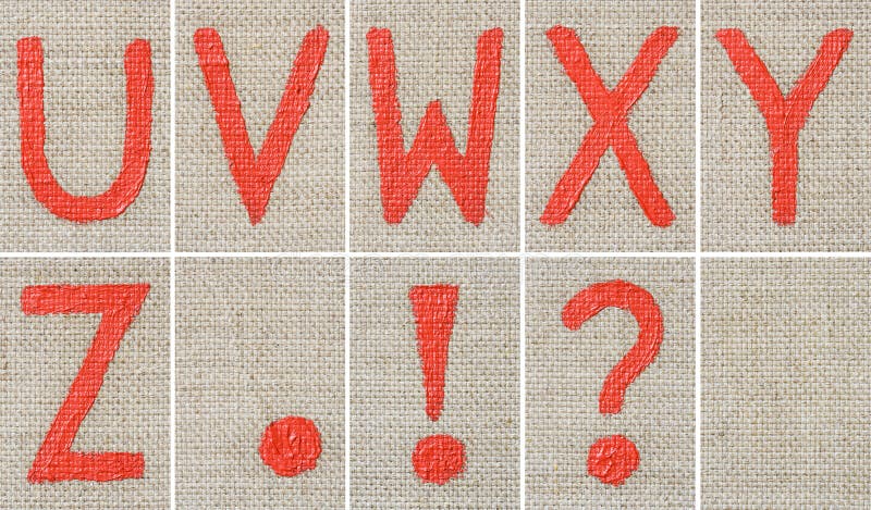 Oil Paint Alphabet On The Canvas Stock Image - Image of abstract ...