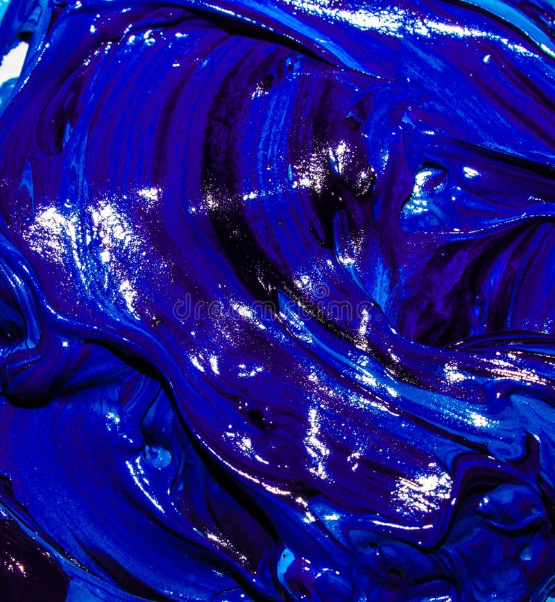Oil Paint Blue Bright Colors, Close-up. Background. Stock Photo - Image ...