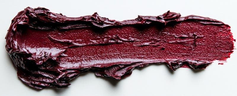 Oil Paint Brushstroke on White Background with Maroon Color Stock Photo ...