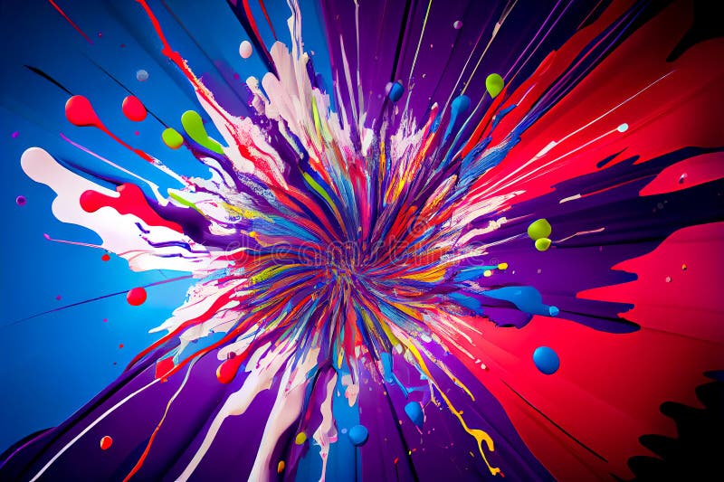 Oil Paint Explosion. Generative AI Stock Illustration - Illustration of ...