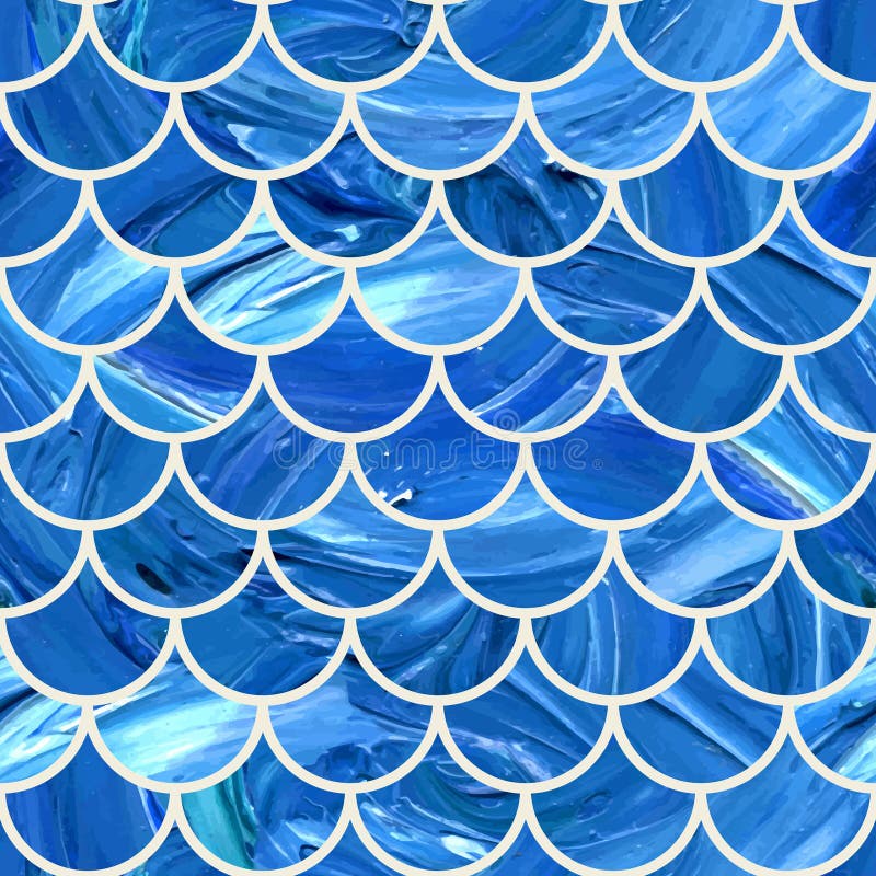 Oil Painted Seamless Pattern. Scallop Background. Stock Vector ...